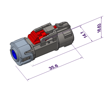 KSE HMTD Sealed 1P 180° Female Connector - KSE